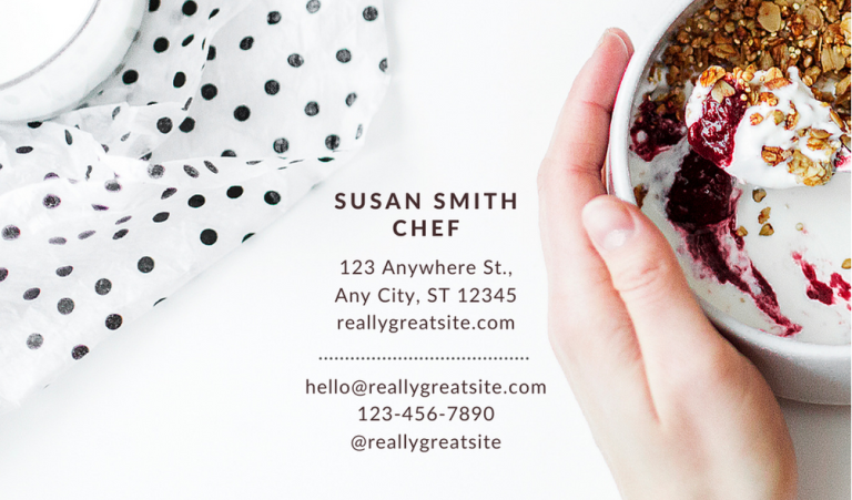 White Chef Business Card Design - ShareEcard