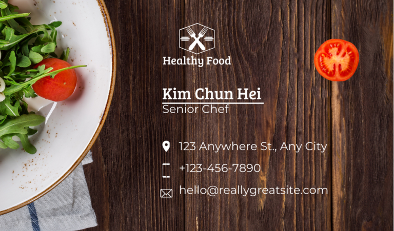Wooden Print Chef Business Card Design - ShareEcard