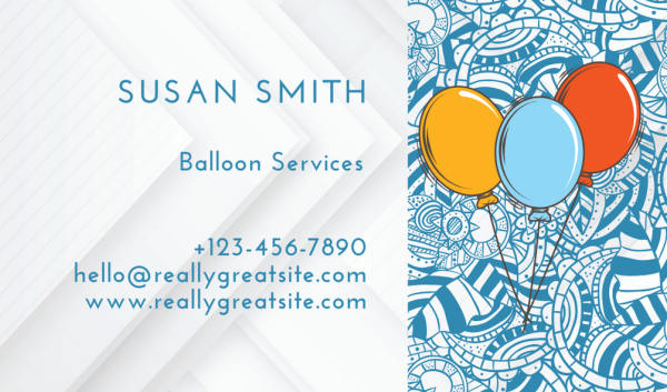 Blue Balloon Service Business Card Design - ShareEcard
