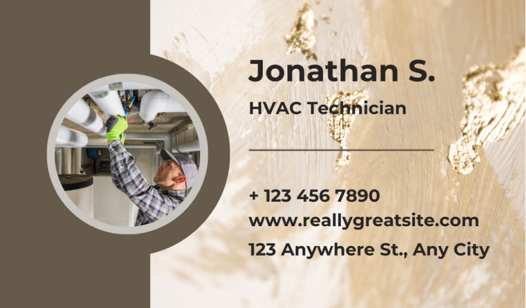 Brown HVAC Business Card Design - ShareEcard