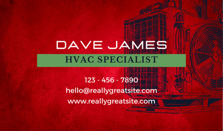 Red HVAC Business Card Design - ShareEcard