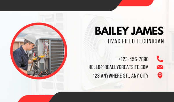 White HVAC Business Card Design - ShareEcard